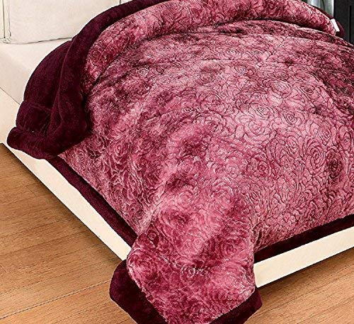 Soft Microfibre Winter Double Heavy Quilt Metallic Brown Home Decor Lo