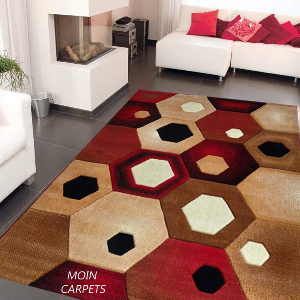 Moin Carpets Geometric Design Acrylic Wool Soft and Thick Carpet – Home ...